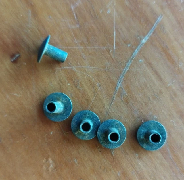 RARE 5 RIVETS Semi-tubulaires en acier pour liner US M1 Casque ...