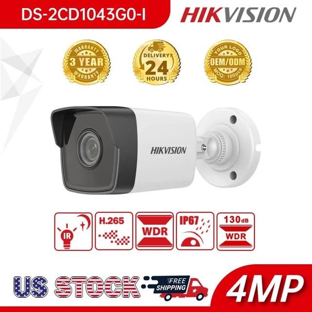 HIKVISION BULLET NETWORK Camera DS-2CD1043G0-I 2.8mm 4MP IR IP Camera ...