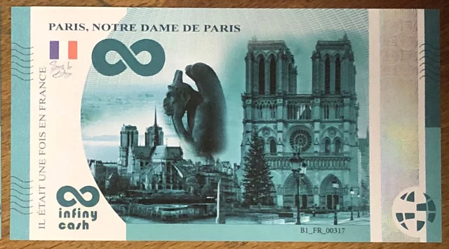 2024 NOTRE-DAME DE Paris Billet Infiny Cash 0 Euro Souvenir Banknote ...
