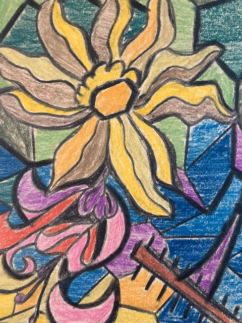 VERY BEAUTIFUL DRAWING Flower Rake Color Pencil Plant Paper 1950 ...