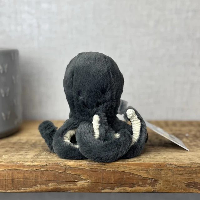 JELLYCAT BABY INKY Octopus - Tiny Black Octopus Plush Retired Sea ...