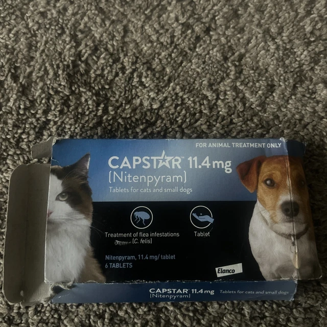 CAPSTAR FLEA TREATMENT Tablets for Dogs and Cats-11.4mg - Pack of 6 ...