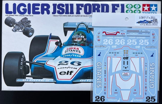 TAMIYA 1/20 LIGIER JS11 FORD F1. Item20012 with NEW DECALS from Japan ...