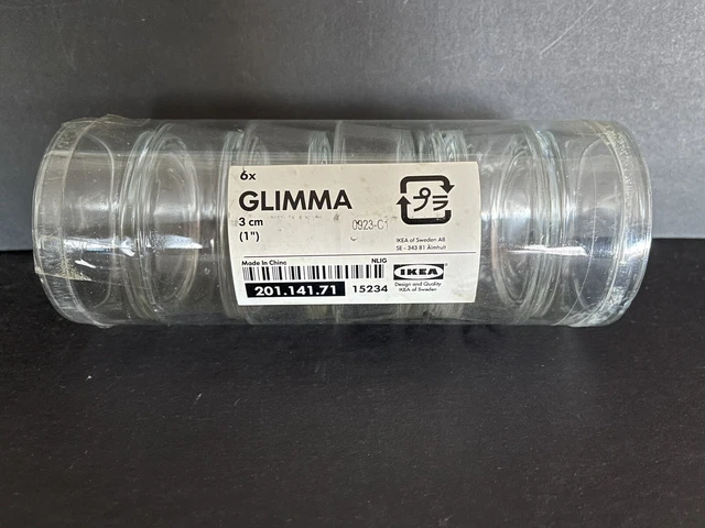 IKEA ONE PACK Of 6 Piece ~ Glimma 1” Glass Tea Light Candle Holders £8. ...