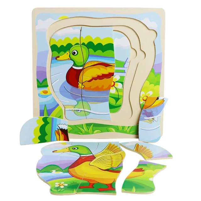 WOOD DUCK LIFE Cycle Puzzle Montessori Cartoon for Interaction gift £21 ...