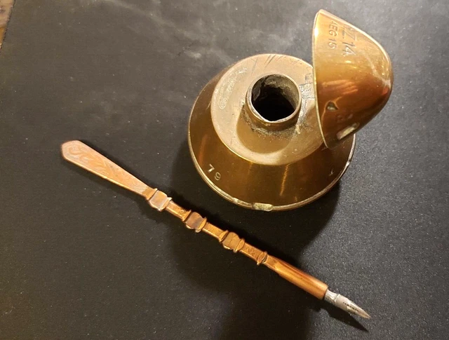 ENCRIER ET SON Porte Plume Artisanat De Tranchee 14/18 EUR 65,00 - PicClick FR