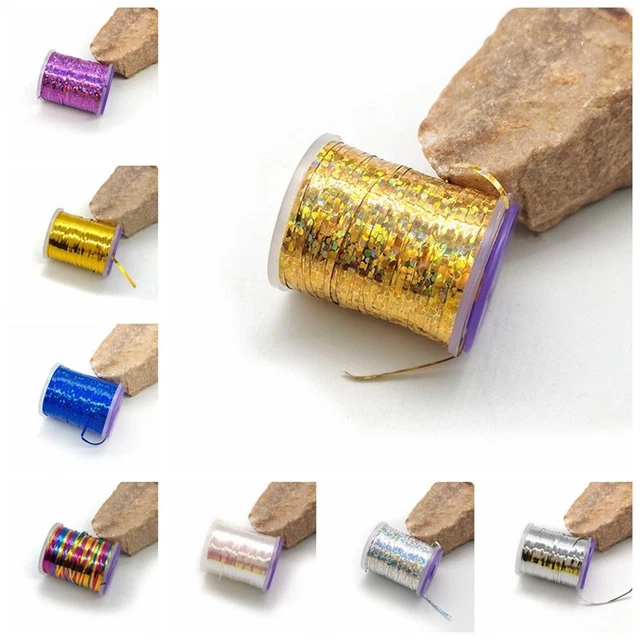 1MM FLAT TINSEL Fly Tying Materials Tinsel Flash Streamer Fishing Flies ...