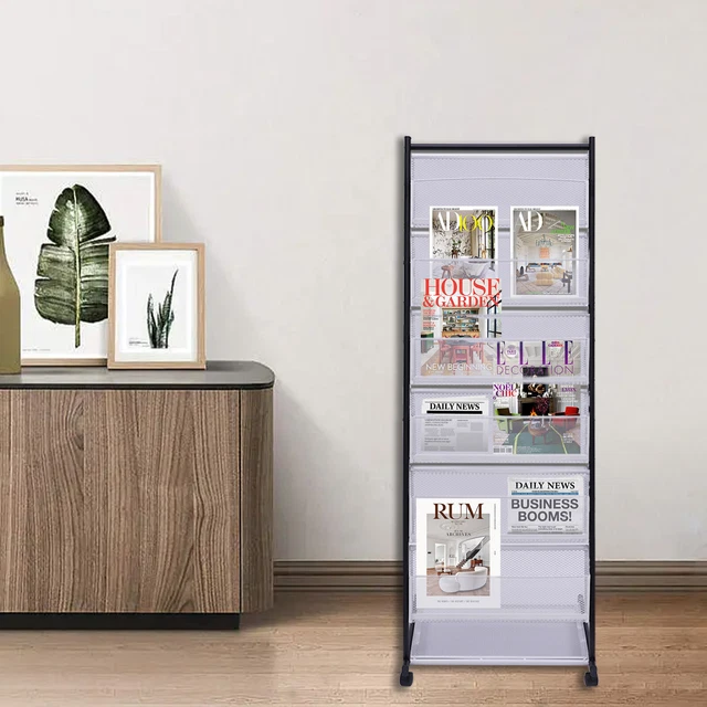 BROCHURE DISPLAY STAND Literature Stand Floor Standing Magazine Rack ...
