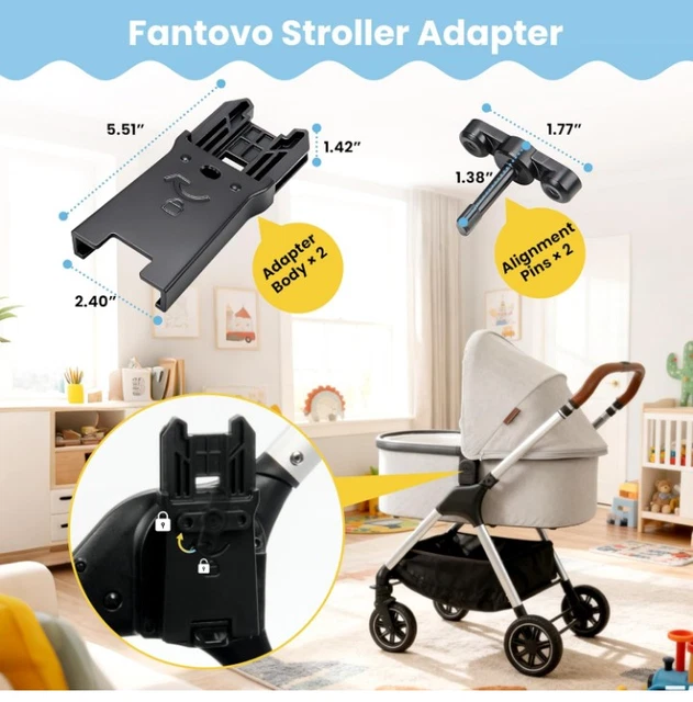 STROLLER ADAPTER, FOR UPPAbaby Bassinet V1/V2/V3 to Nuna TRIV Next ...