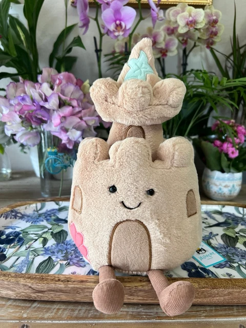 BRAND NEW WITH Tags Jellycat Amuseable Sand Castle Soft Toy With Dust ...