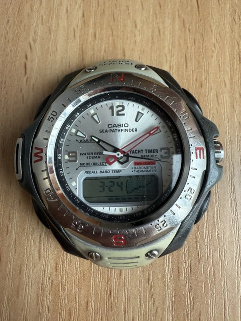 CASIO SEA-PATHFINDER YACHT Timer Twin Sensor SPF-50 2344 Mens Digital ...