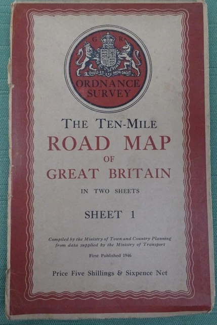VINTAGE OS 10 Mile Road Map for Northern England and Scotland Sheet 1 £ ...