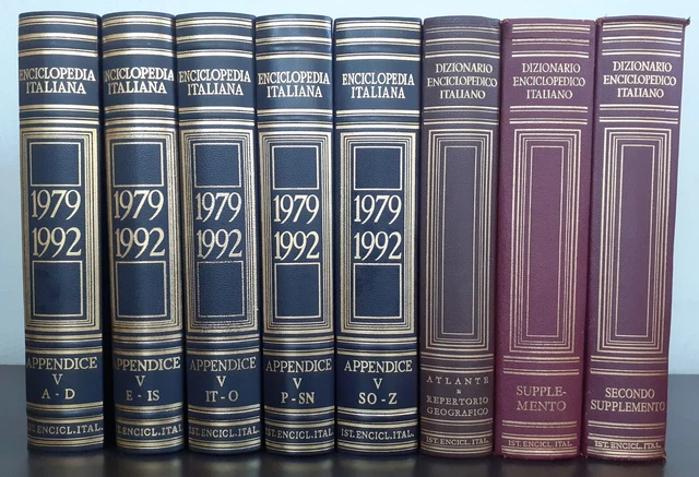 TRECCANI APPENDICE 1979-1992 (5 Vol.), Supplemento (2 Vol.) E Atlante ...