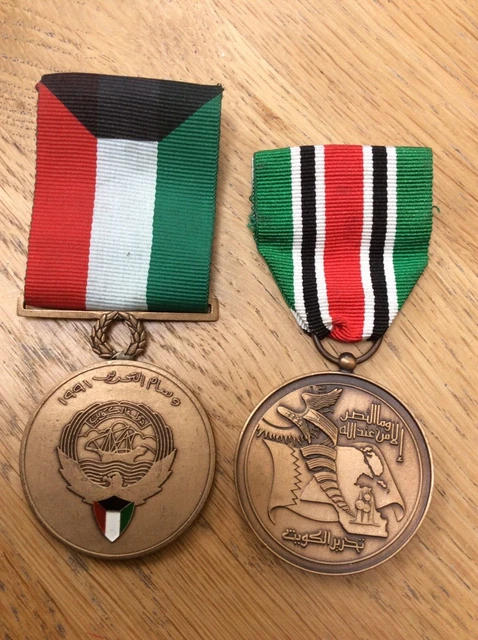 2 LIBERATION OF Kuwait Medals both genuine medals for invasion of ...
