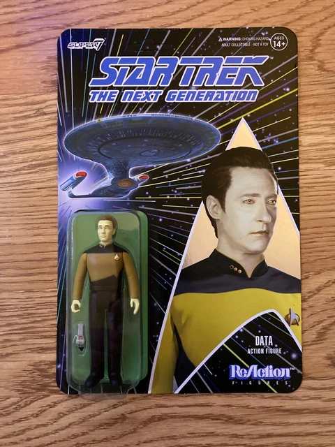 SUPER7 REACTION 3.75& Star Trek The Next Generation Data Action Figure ...