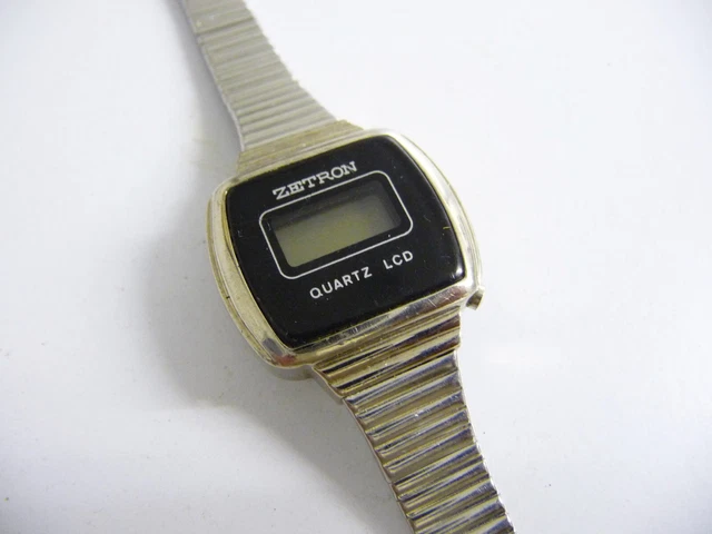 VINTAGE ZETRON LCD digital display wrist watch; ladies 1970's era early ...