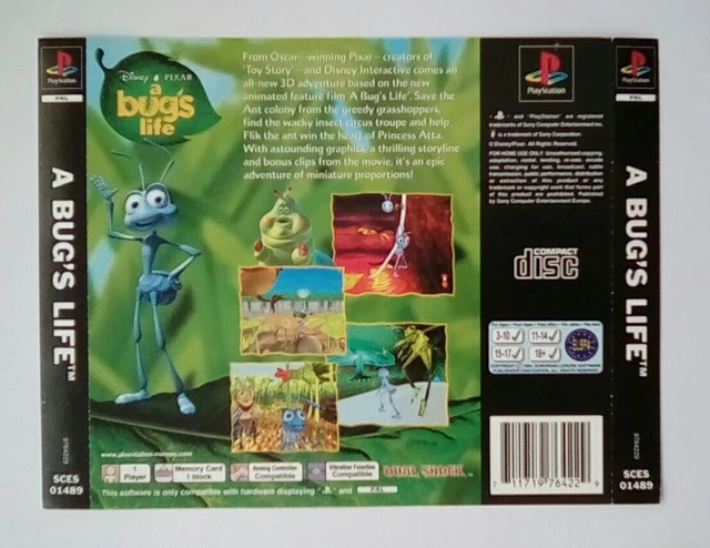 *BACK INLAY ONLY* A Bug's Life Playstation One 1 PSOne PS1 PS PSX £4.95 ...