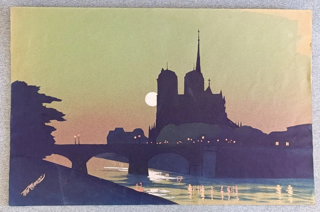 DESSIN PEINTURE PARIS de Nuit Notre Dame de Paris par Max Robert's EUR ...