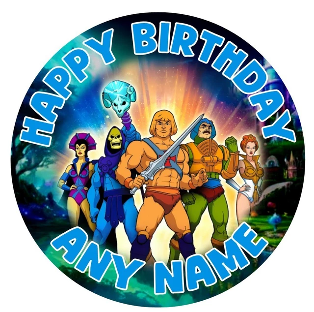 7.5& PERSONALISED HE Man Birthday Cake Topper Edible Icing/Rice Paper £ ...