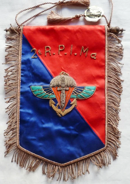 FANION BRODÉ ANCIEN 2° RPIMa PARACHUTISTE TDM ORIGINAL 1970/1980 ...