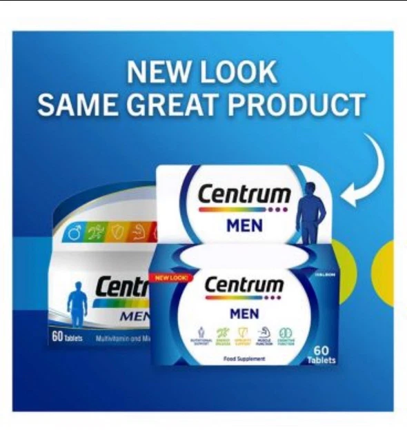 CENTRUM MULTIVITAMIN TABLETS for Men - 60 Count £21.51 - PicClick UK