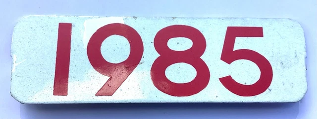 ANCIENNE ÉTIQUETTE TOLE PEINTE 1985 10x3 CM VINTAGE PAINTED SHEET LABEL ...