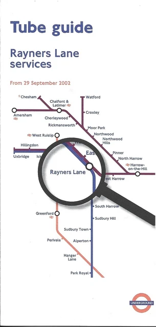 LONDON UNDERGROUND TUBE Guide - Rayners Lane Services - Sept 2002 £0.90 ...