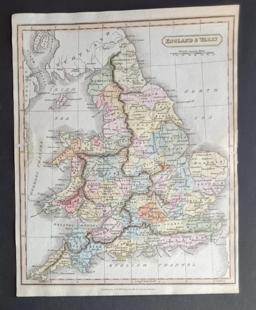 ANTIQUE (1827) MAP of England & Wales counties- Neele & Sons - Rev. J ...