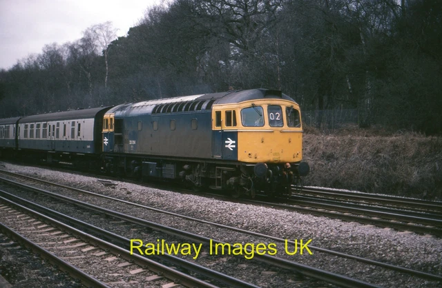 RAILWAY PHOTO - Class 33 BR Blue Southern Vans - 33 014 c1979 Deepcut ...