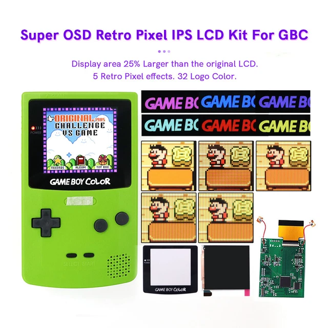 GAMEBOY COLOR IPS LCD GBC Sensor Touch Color Backlight Mod Kit W/Pre ...