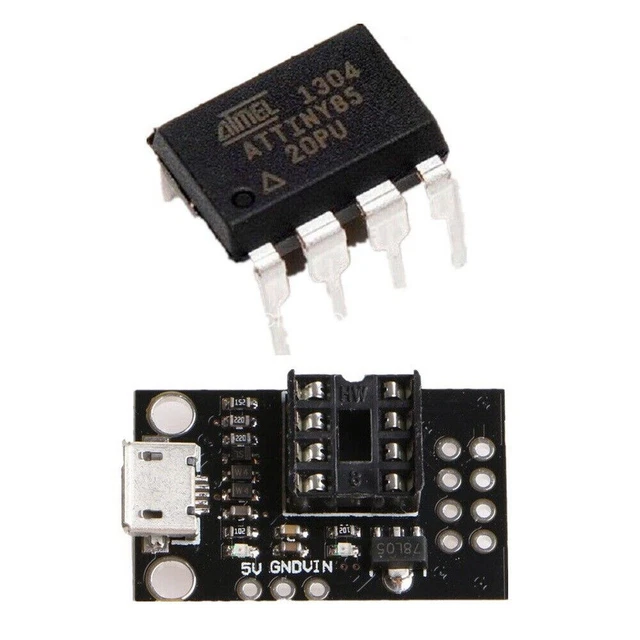 Mini Attiny85 Micro Usb Development Programmer Board For Atiny85 20pu Dip 8 Ic Eur 119