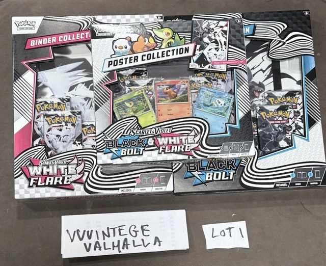 POKÉMON TCG BLACK Bolt White Flare Binder Collection Unova Poster Lot 1 ...