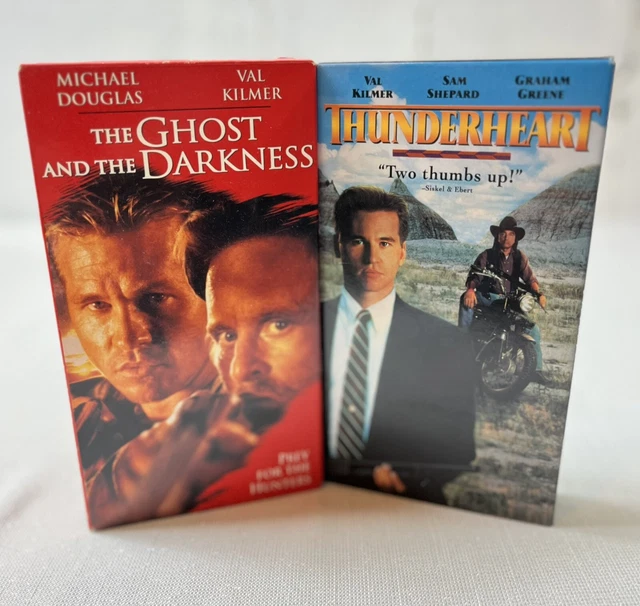 2 VAL KILMER VHS Movies Tapes Thunderheart Ghost And Darkness Douglas ...