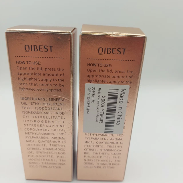 QIBEST BODY OIL Illuminator Shimmer Enhancer Highlighter 2x40ml #01 ...