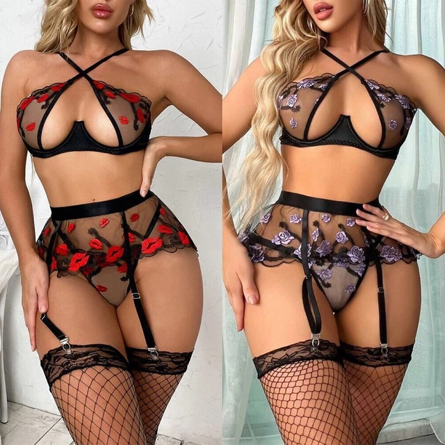 ENSEMBLE DE SOUS-V TEMENTS en dentelle sensuels v tements de nuit pour femmes EUR 17,68 ...