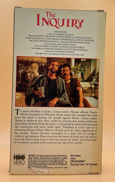 THE INQUIRY VHS 1986 Keith Carradine Harvey Keitel **Buy 2 Get 1 Free ...