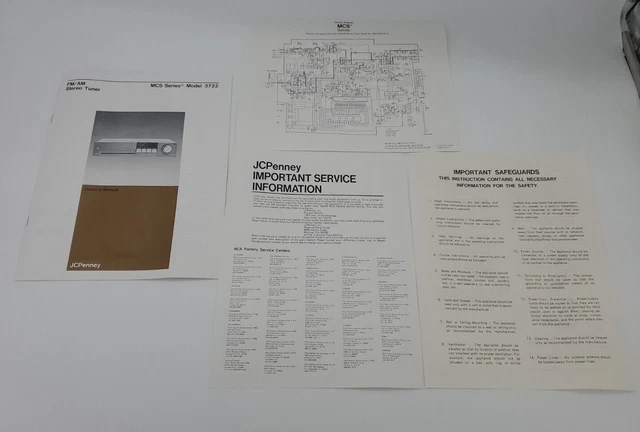 VINTAGE MCS SERIES Model 3722 Stereo Tuner Manual & Circuit diagram by ...