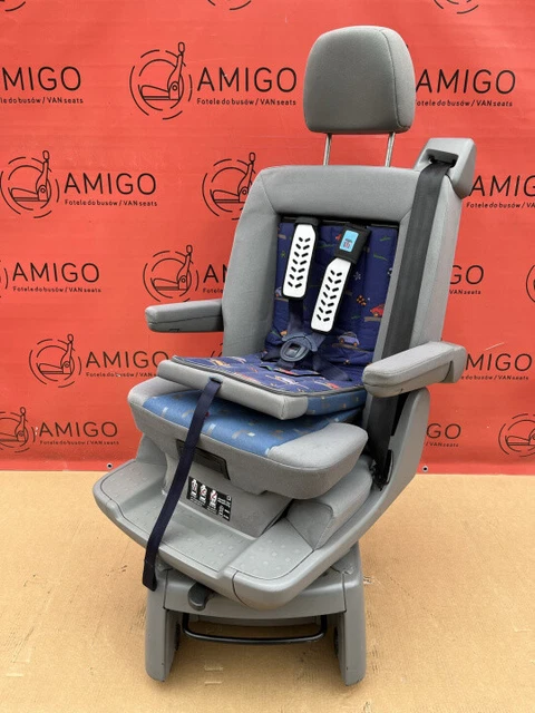VW T5 MULTIVAN seat single seat swivel seat child seats LLL blue ISOFIX ...