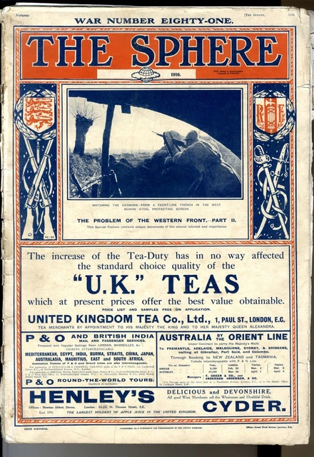 1916 THE SPHERE Newspaper WW1 Kaiser Wilhelm MONTENEGRO Nurse UGO ...