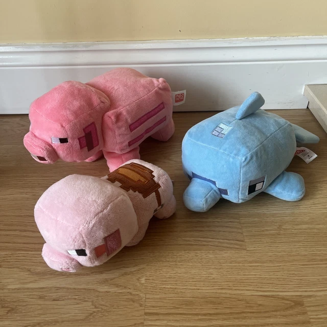 MINECRAFT PLUSH BUNDLE Dolphin And Pigs Plush soft toys Mojang studios ...