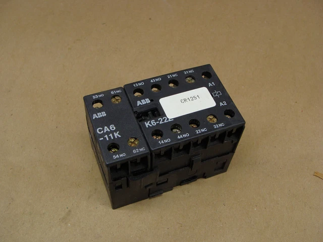 CONTACTEUR DE CONTRÔLE ABB K6-22Z Relais CR1251 Avec Bloc De Contact CA6-11K EUR 57,28 - PicClick FR