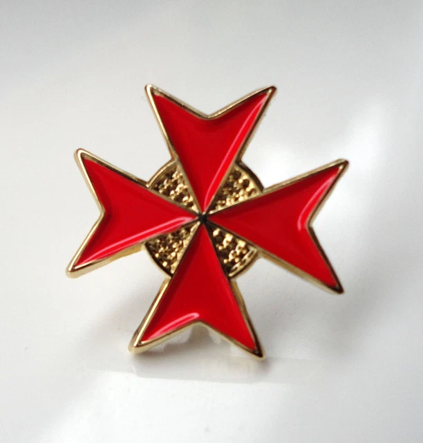 FREEMASON ORDER OF Malta Red Cross Pin Badge Knights Templar £1.99 ...