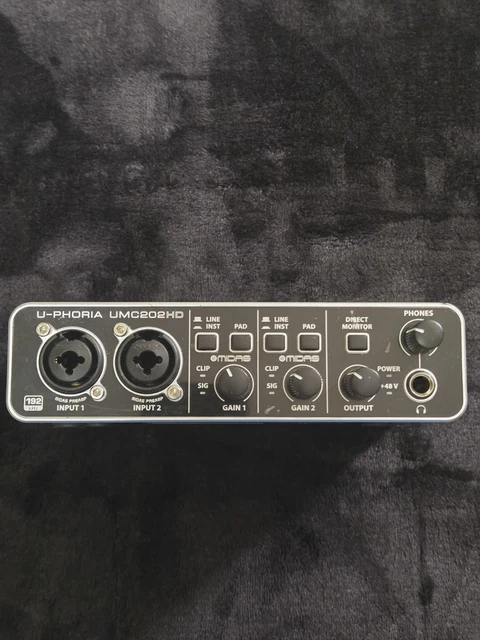 BEHRINGER U-PHORIA UMC202HD 192kHz USB Audio Interface w/ Cable Tested ...