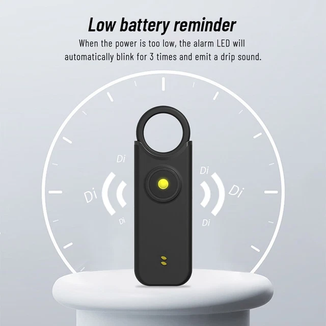 RECHARGEABLE SAFETY KEYCHAIN Alarm with Vibration Trigger and SOS Light ...