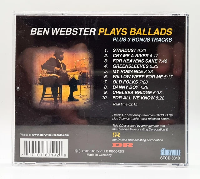 BEN WEBSTER : Plays Ballads CD Bonus Tracks Album (2002) £9.95 ...