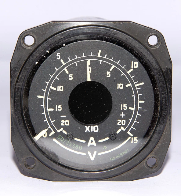 DUAL AMMETER VOLTMETER 5Q/25390 S175-8-21 Gauge Instrument RAF Vintage ...