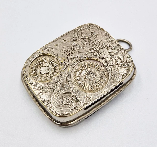 ANTIQUE CHATELAINE SOVEREIGN & COIN HOLDER c1900 £55.00 - PicClick UK