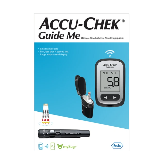 ACCU-CHEK GUIDE ME Meter Kit Blood Glucose Monitoring Bluetooth *NO ...