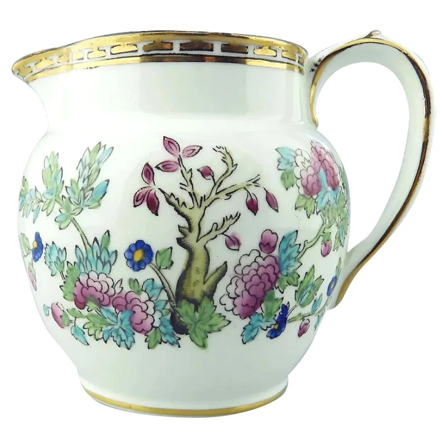 AN ANTIQUE HARRODS Victorian pottery hand coloured Indian Tree Jug C ...
