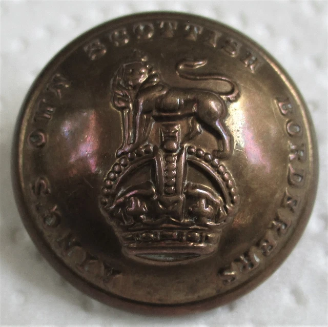 BRITISH ARMY:&KINGS OWN SCOTTISH BORDERERS BRASS BUTTON" (25mm, WW1 Era ...